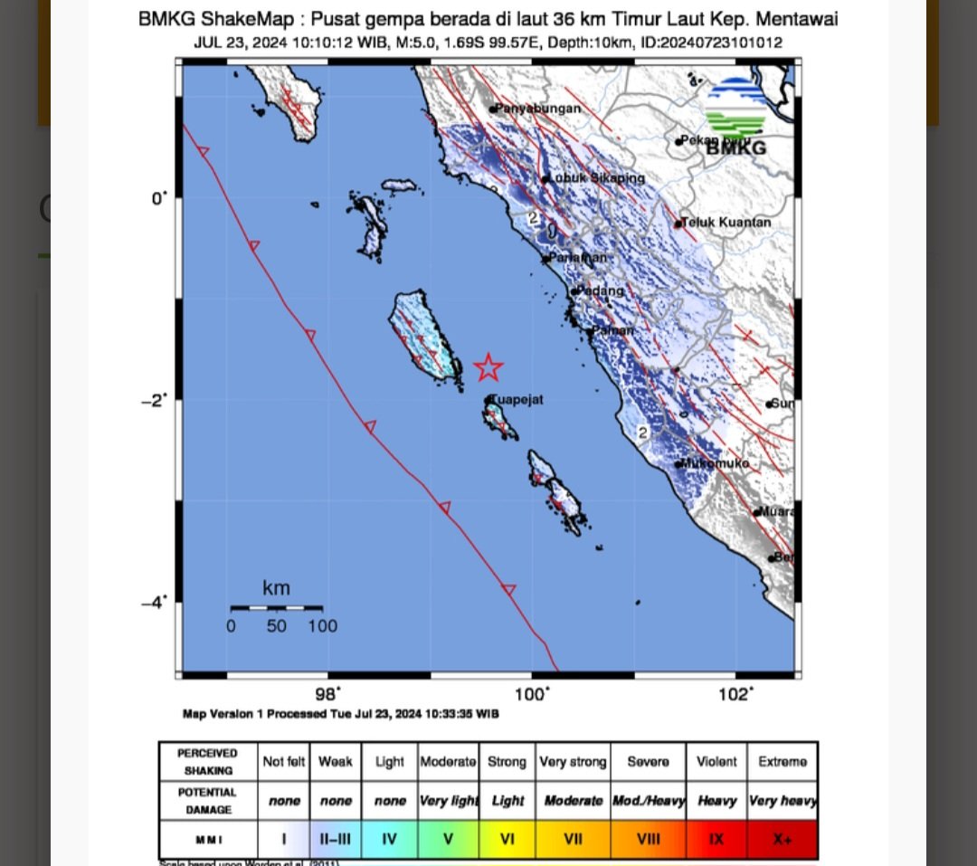Gempa Bumi M 5,0 Guncang Mentawai-Sumbar - Segmen News