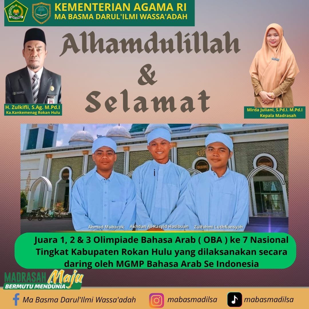Raih Juara, Siswa MA Basma Darul'Ilmi Wassa'adah Menuju Olimpiade ...